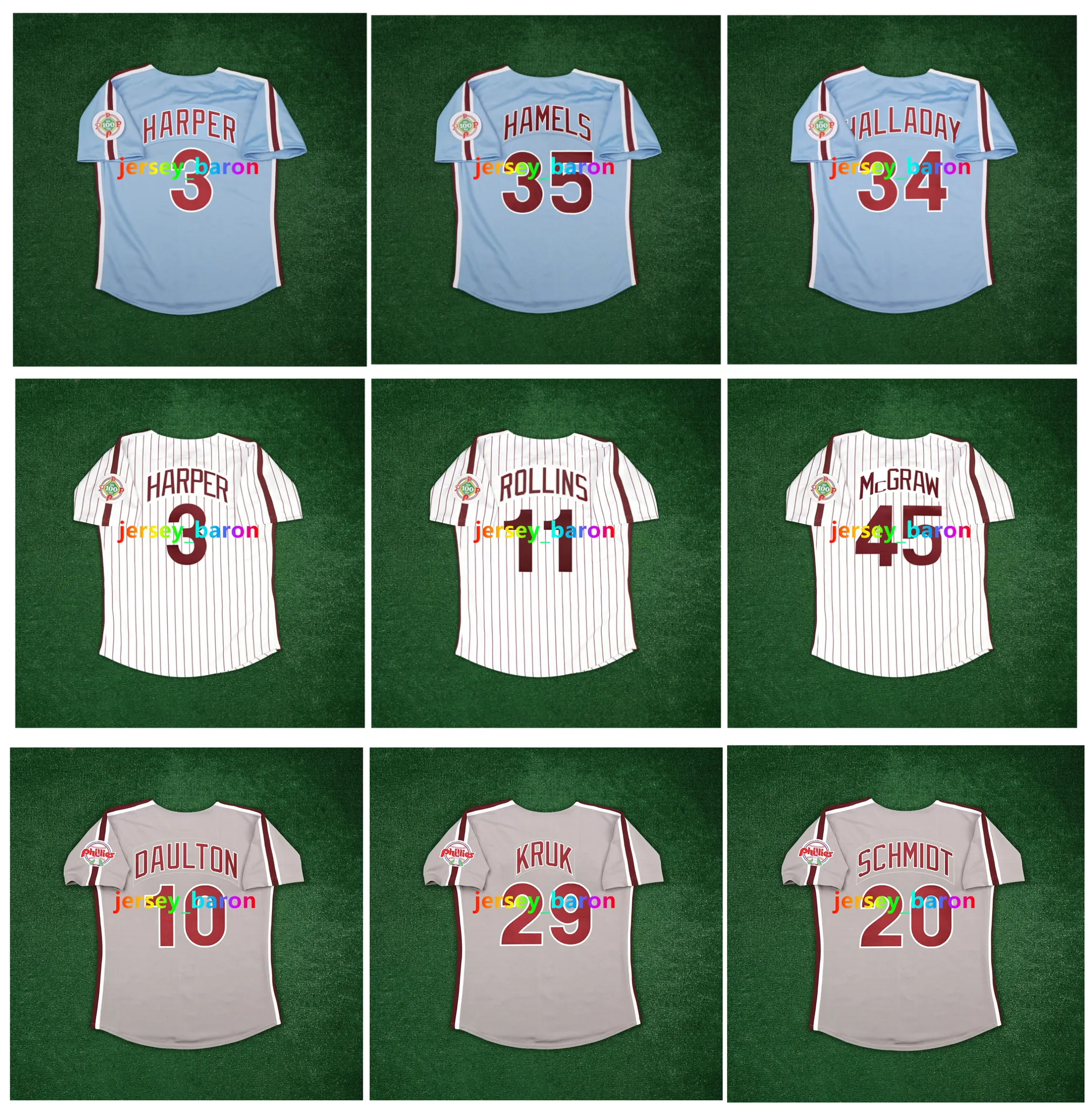 Bryce 3 Harper John Kruk Throwback Baseball Jerseys Mike Schmidt Darren ...