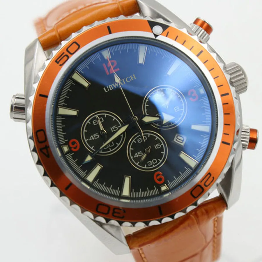 Quartz Wristwatches: Men's Moonphase Chronograph Watch With Rotating ...
