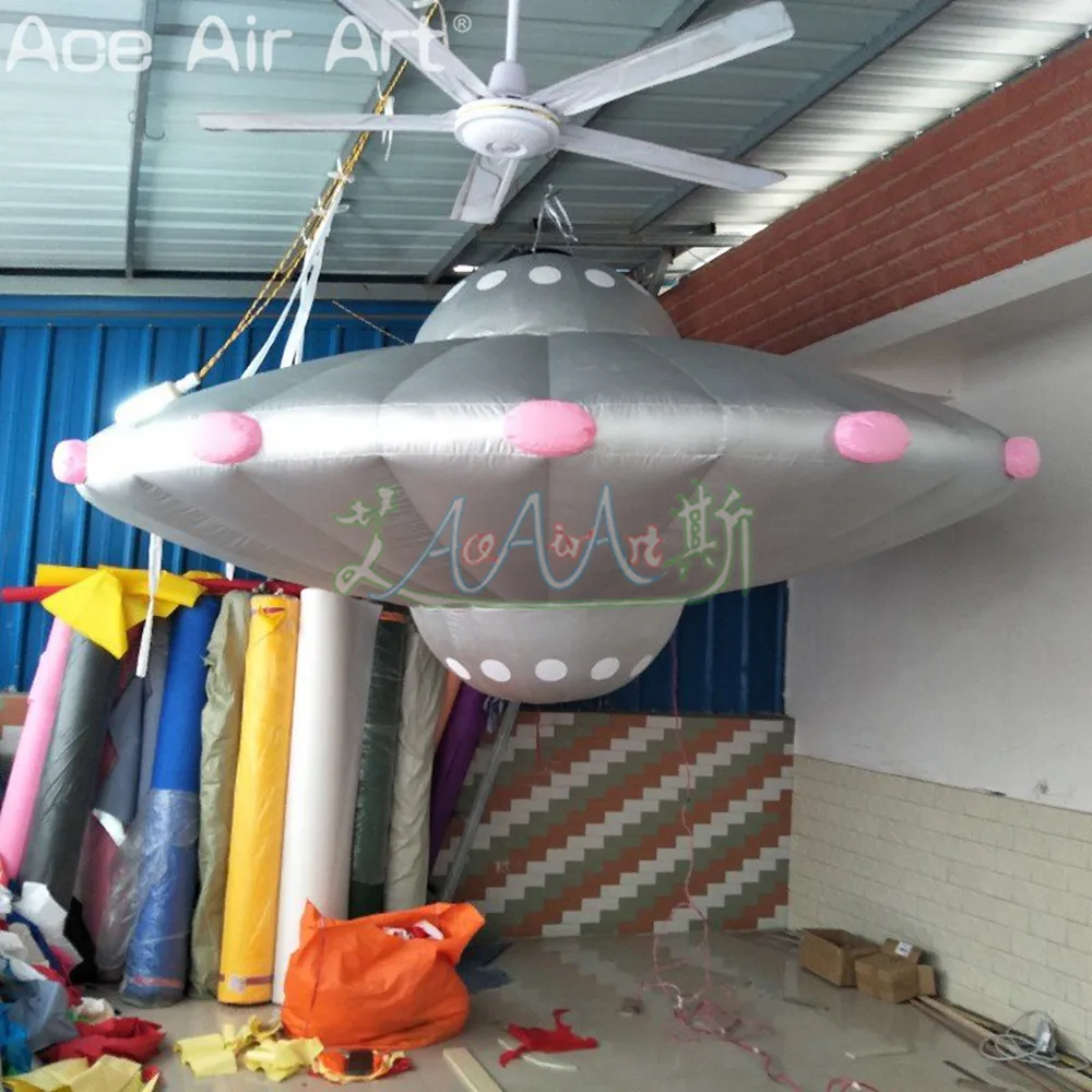 Decorative Balloons Silver Suspension Inflatable UFO Model Party ...