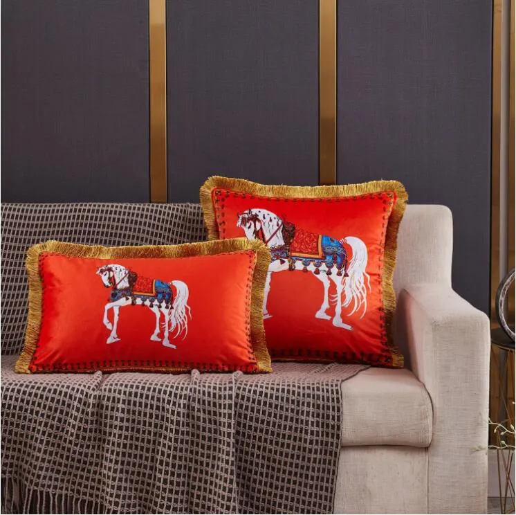 Decorative Couch Pillow Square Plush Fabric PU Foam Filling Anti ...