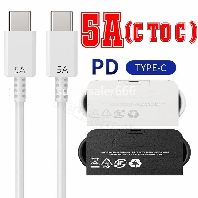 5A USB Type-C Fast Charger Cable - OD3.0/4.0 Thicker Cord, Quick ...