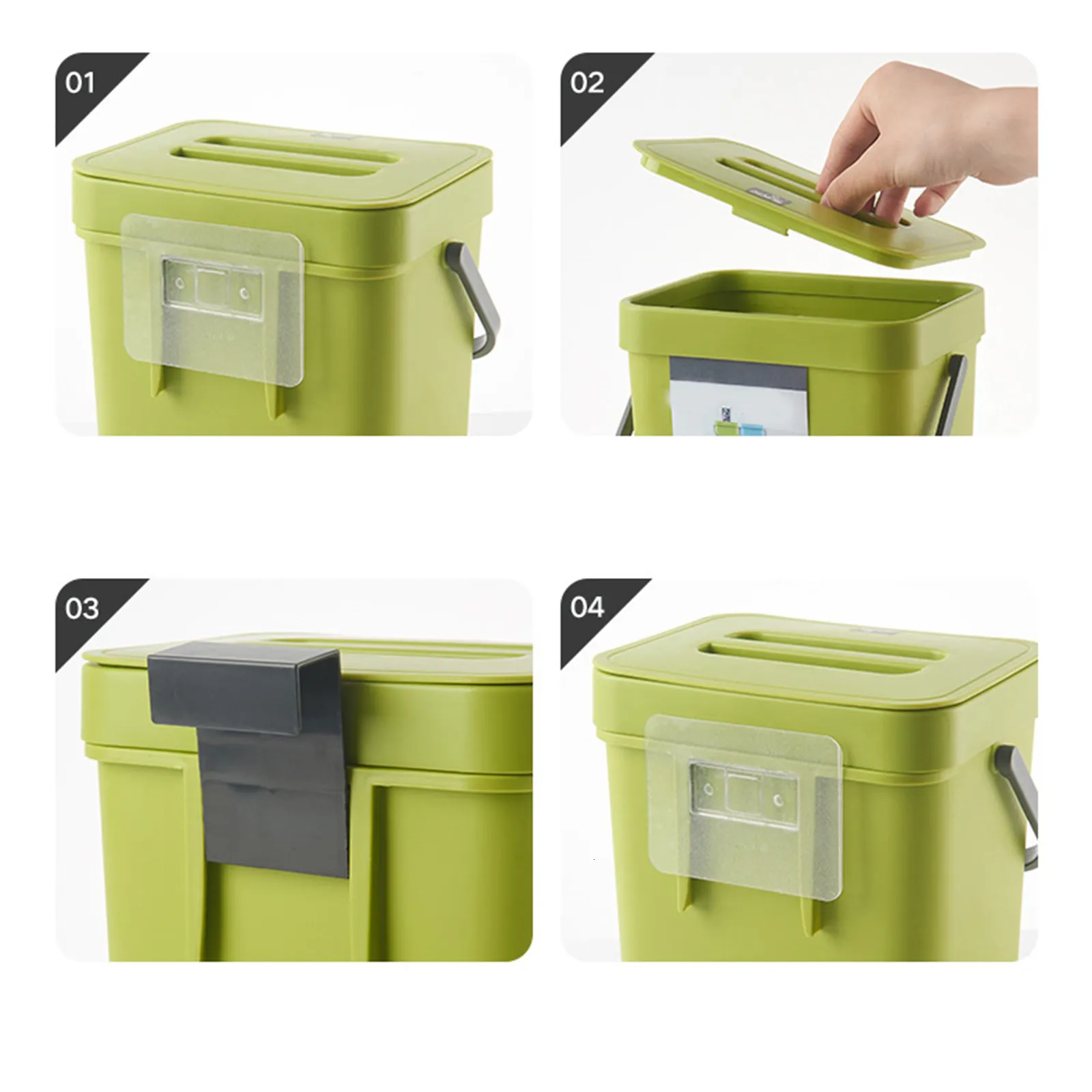 Waste Bin Wall-Mounted Folding Garbage Cabinet Door Hanging Garbage Bin ...