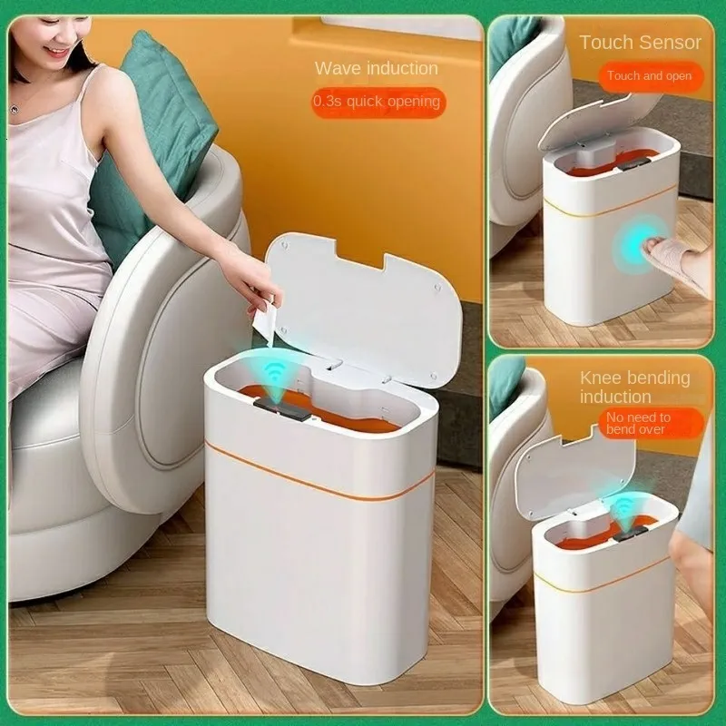 Plastic Dust Bin 13L/16L Intelligent Garbage Bin High Tech Induction ...