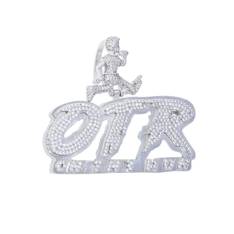 One The Run OTR Letter Charm Pendant gold necklace...