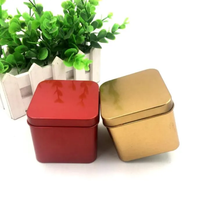 Square Tin Box Metal Storage Case Organizer 2.75 × 2.75 × 2.56 in ...