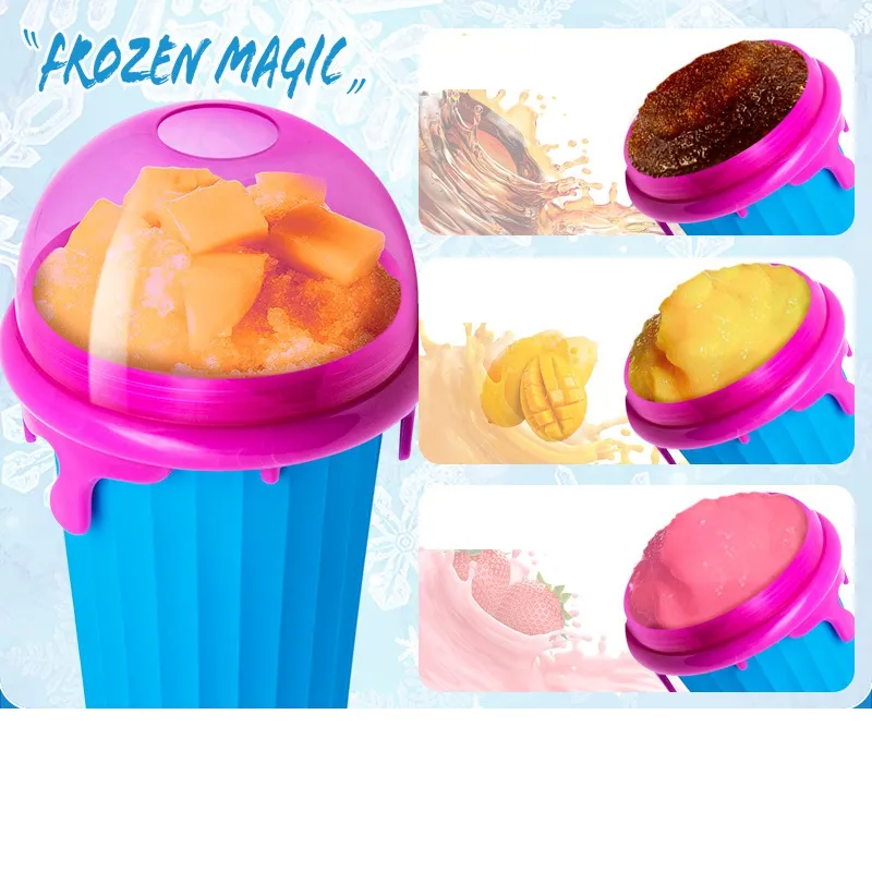 500ML Slushy Ice Cup Frozen Magic Squeeze Cup Cooling Maker Cup Freeze ...