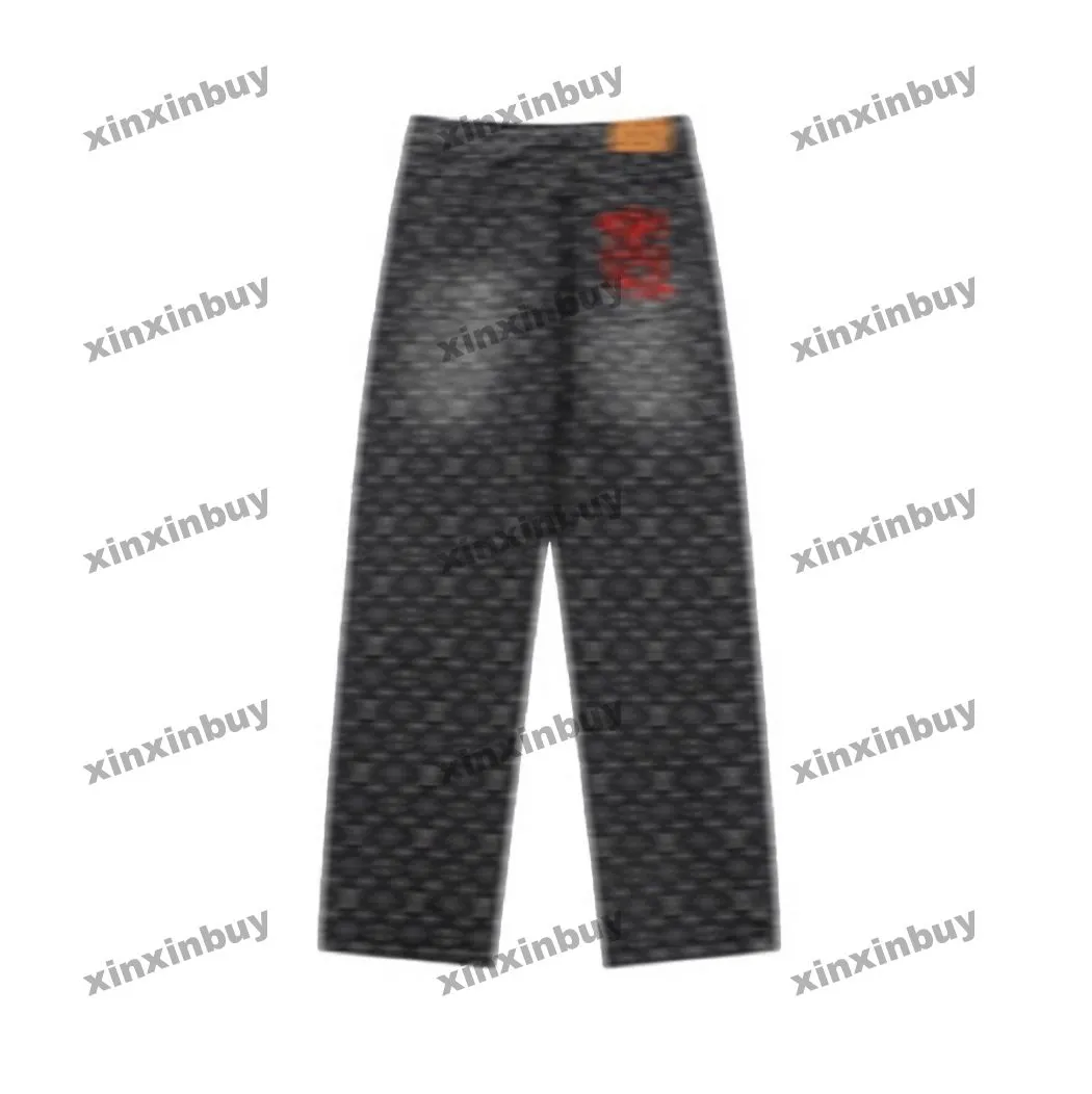 Designer Jacquard Denim Pants - Men's & Women's Casual Jeans, Letter ...