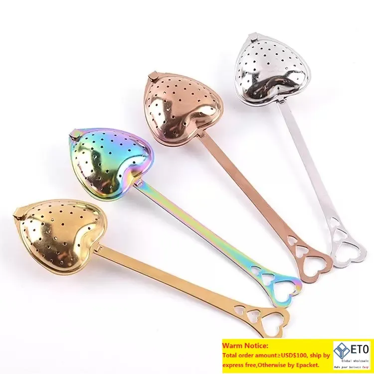 Heart Shaped Tea Infuser Spoon With Reusable Mesh Filter Stainless ...