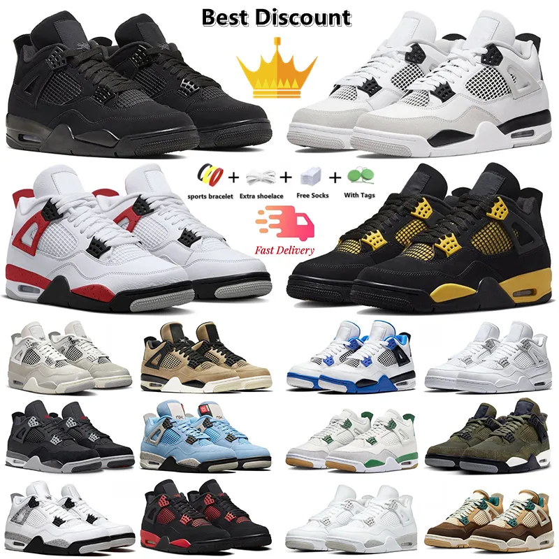Jumpman 4 4s Basketball Shoes Black Cat Olive Frozen Moments Pine Green ...