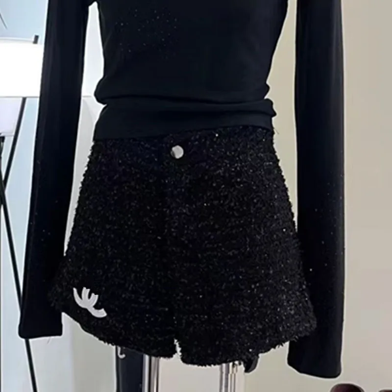 DHgate.com:Embroidered Designer Tweed Winter Shorts | High-Waisted ...