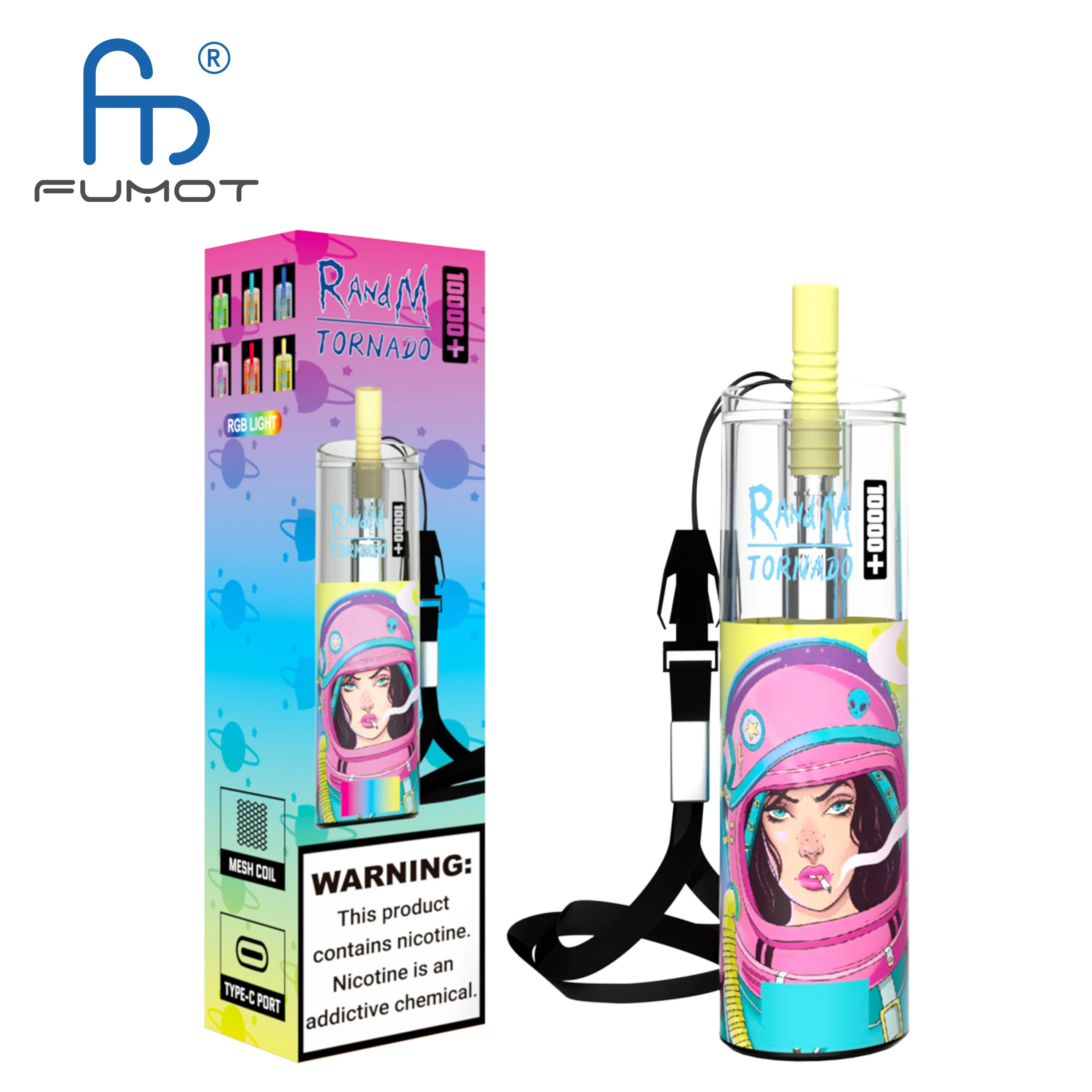 RandM Tornado 10000 Plus Disposable Vape RGB Light Mesh Coil 20ML ...