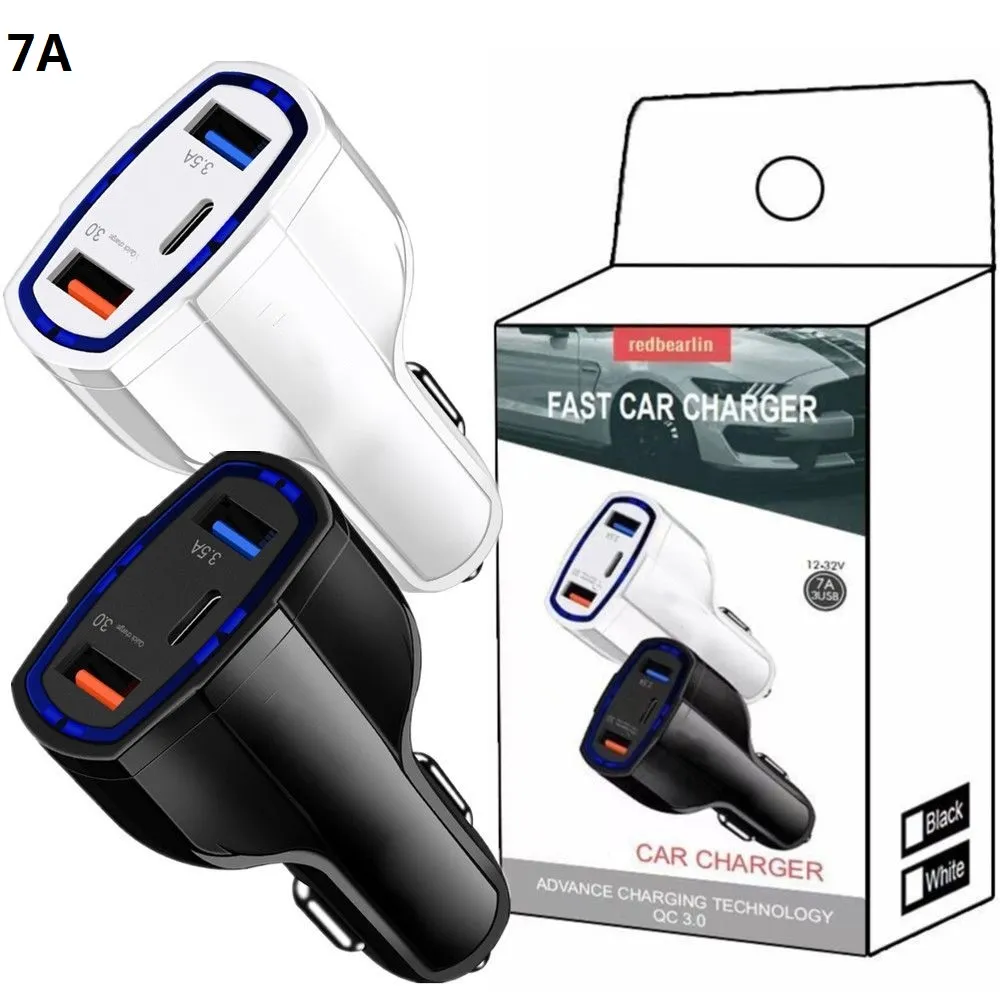 USB C Auto Charger: High Speed 7A Universal Car Charger With LED Indicator For Type C & USB ...