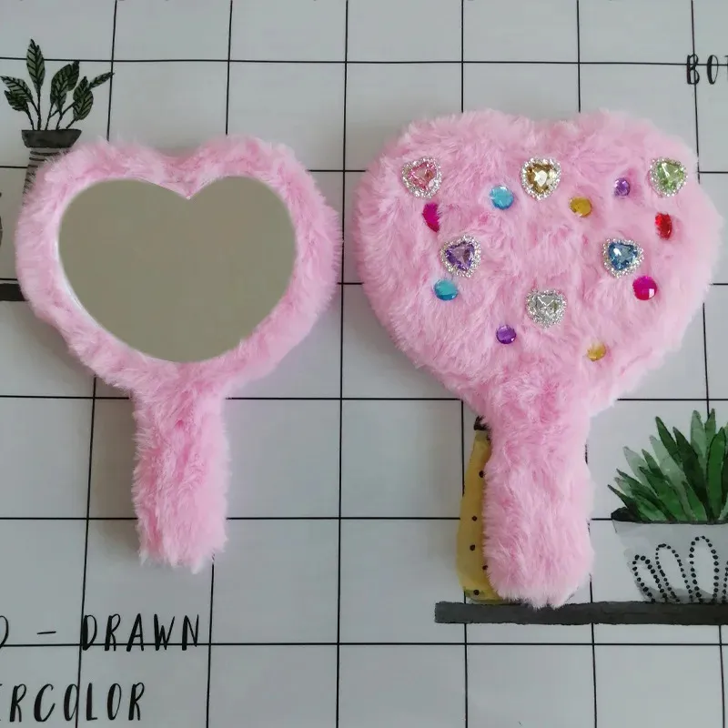 Cute Plush Handheld Mirror: Portable & Compact for Purse - Perfect Gift ...
