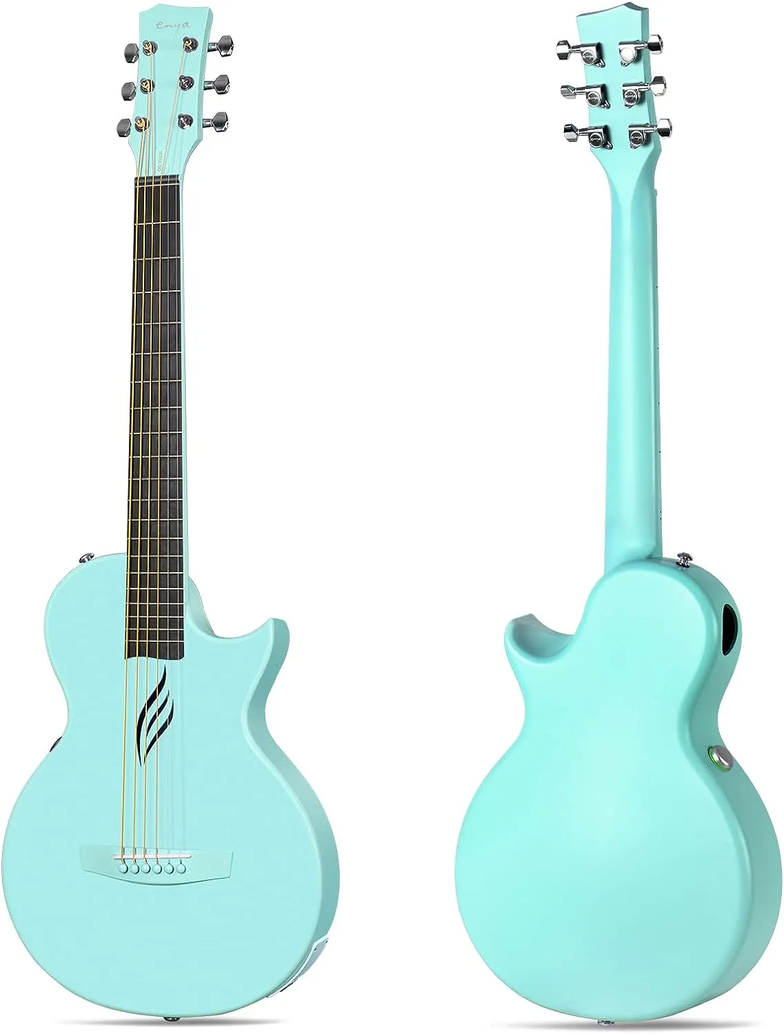 Blue Enya NOVA GO SP1 Smart Carbon Fiber Blue Acoustic Electric Guitar ...