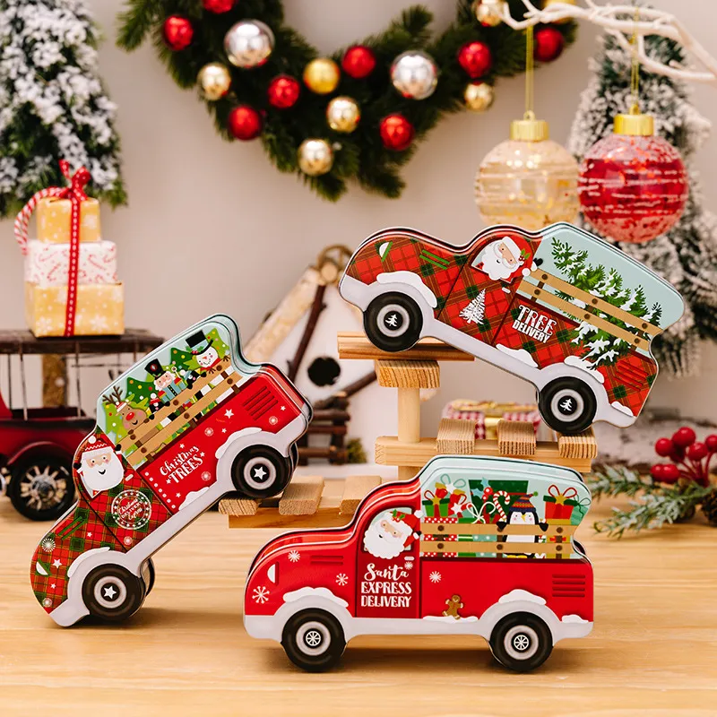 Christmas Candy Boxes Creative Car Toy Box: Tinplate Christmas Gift Boxes, Xmas Car Decorations ...