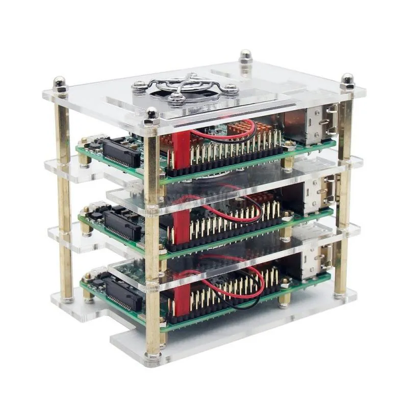 DHgate.com:3-Layer Acrylic Raspberry Pi Cluster Case with Cooling Fans ...