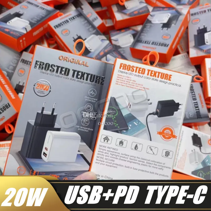 2024 20W PD QC3.0 Fast Charging Type C Dual USB Wall Charger For IPhone IPad Samsung Phones ...