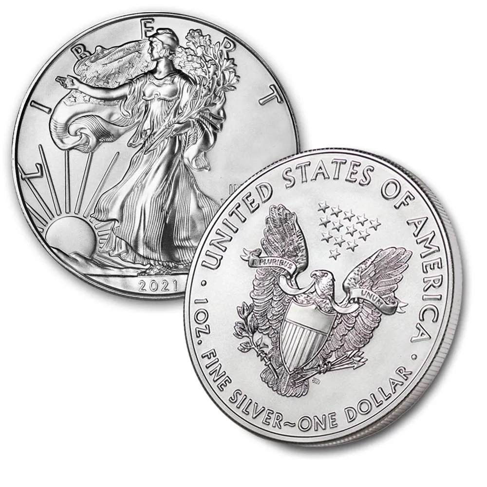 DHgate.com:2021 American Statue of Liberty Eagle Coin Silver plated ...