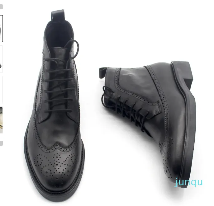 Handmade Cow Leather Brogue Martin Boots With Lace Detailing Perfect ...