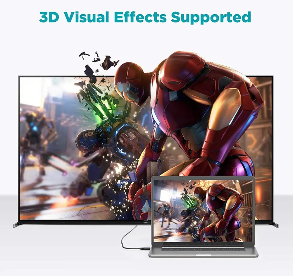 2M High Speed HDMI 2.0 Cable 4K 60Hz UHD FHD Connection Cord For TV And ...