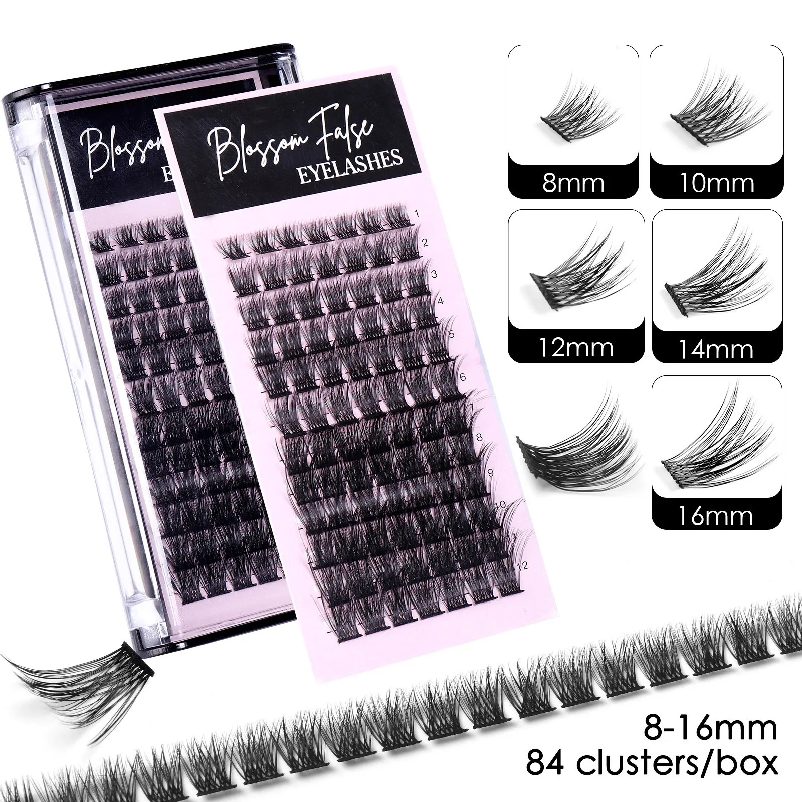 Natural Looking Fake Eyelashes 84 Clusters Grafted Eyelashes, Slender ...