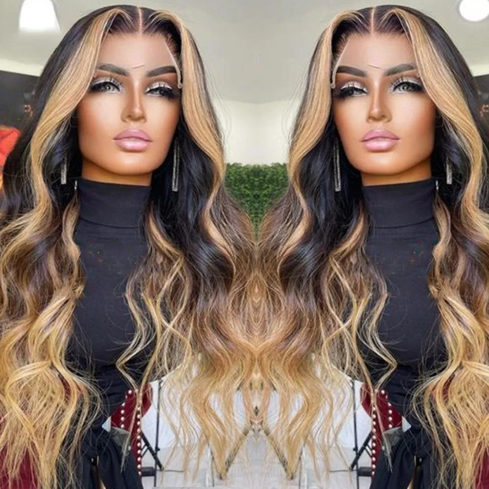 Ash Blonde Body Wave 13X4 Lace Front Human Hair Wig Transparent Dark ...