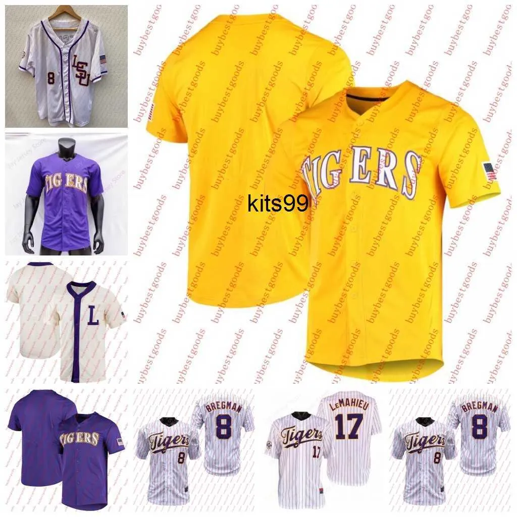 Custom LSU Tigers Baseball Jersey Aaron Nola Alex Bregman DJ LeMahieu ...