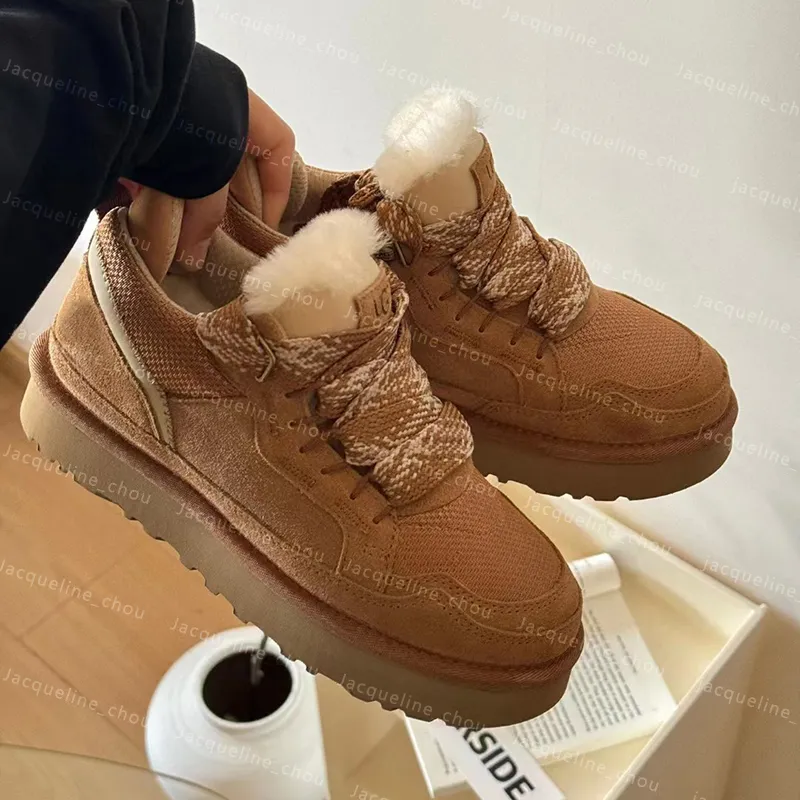 Comfortable Womens Low Mel Fur Animal Snow Boots With Platform, Suede ...