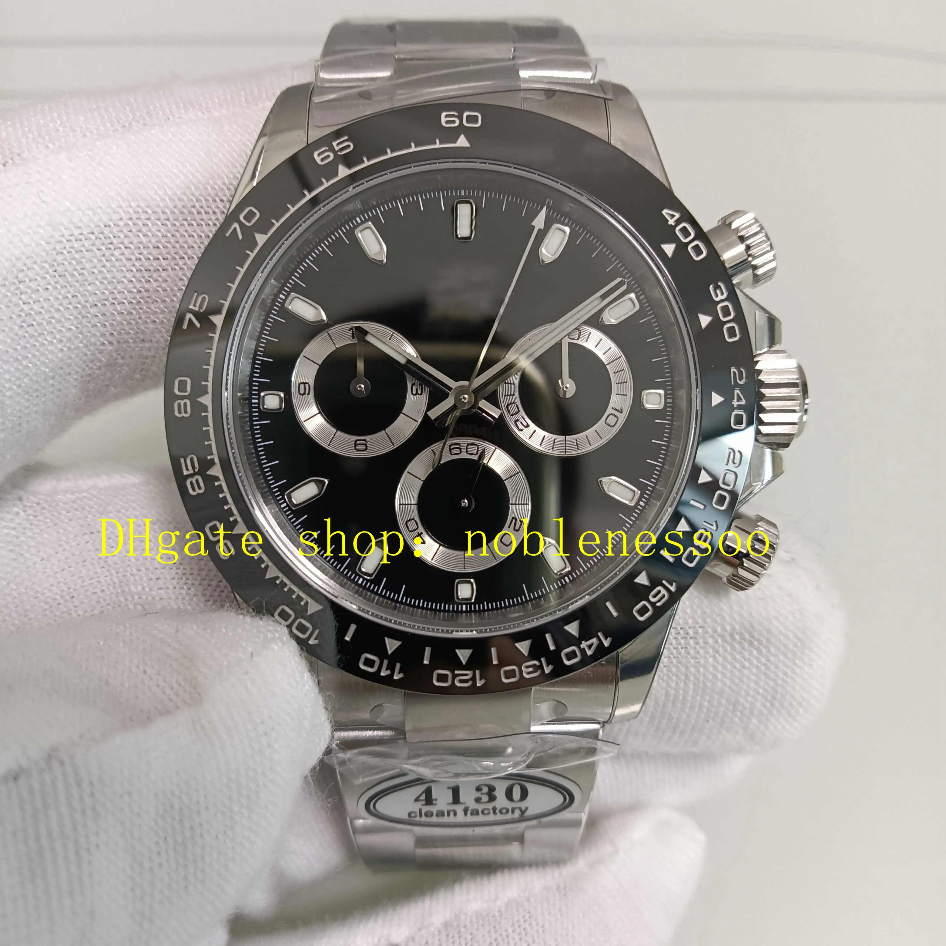 Automatic Chronograph Sport Watch 40mm Black Dial, Mechanical 4130 ...