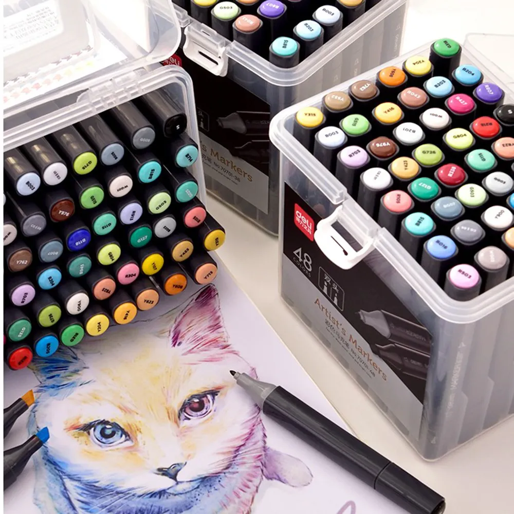 Dual Tip Alcohol Based Art Markers Set Sketching, Painting, Animation ...