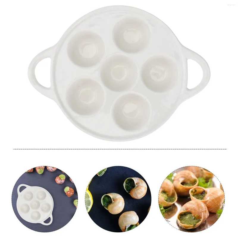 DHgate.com:6-Section White Ceramic Escargot Dinnerware Trays for Baking ...