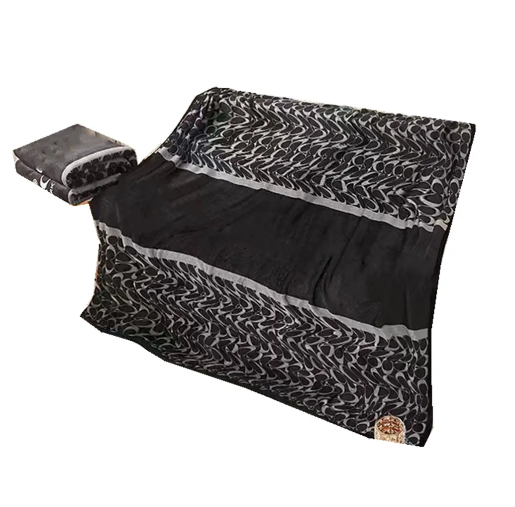 Luxury Designer Black Logo Soft Blanket for Travel, Bath, Air ...