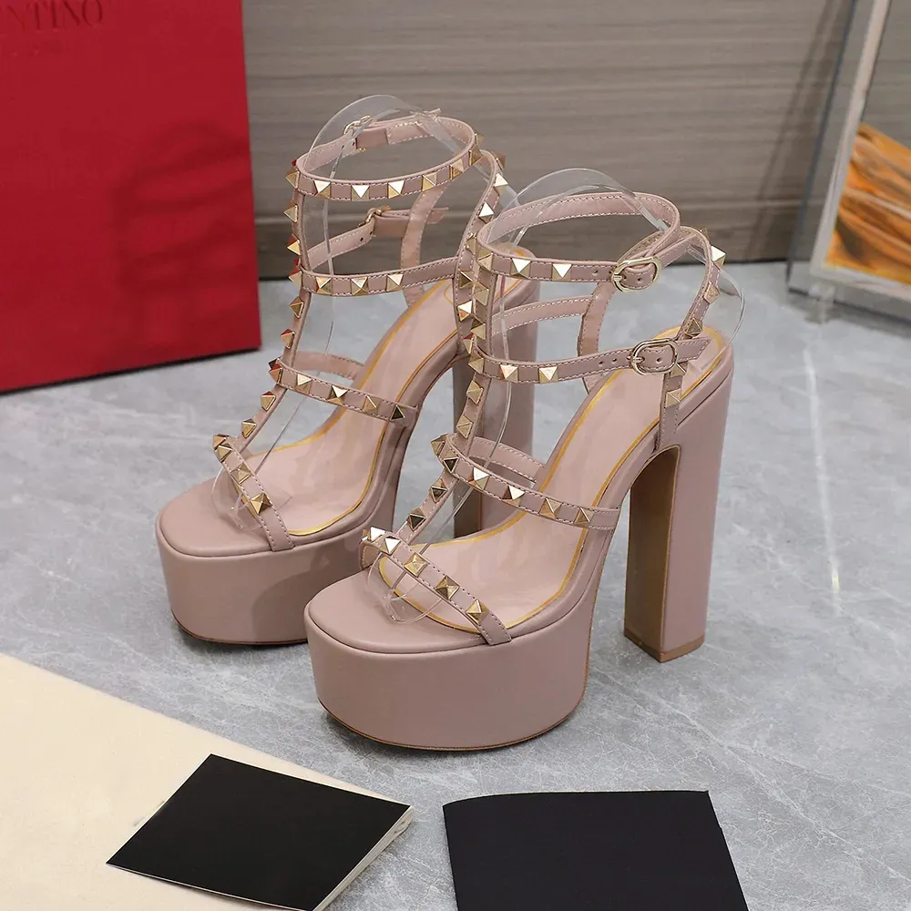 Bulk Designer Block Heel Sandals: Women's Leather Evening Shoes With ...