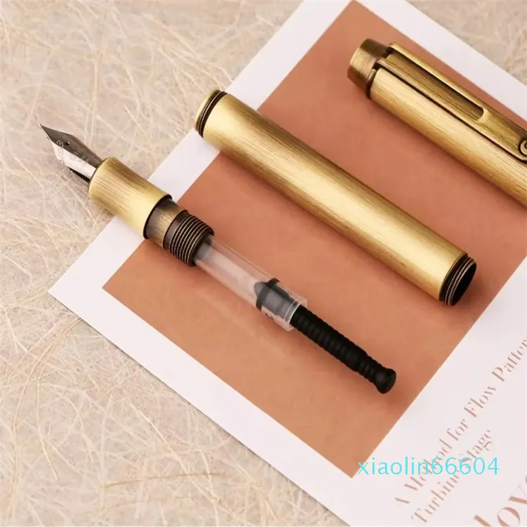 DHgate.com:Luxury Brass Fountain Pen with Roller Stop Ink, Fude Nib ...