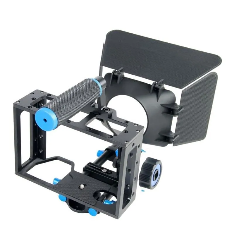 Handheld DSLR Camera Stabilizer Cage Set With Follow Focus Matte Box ...