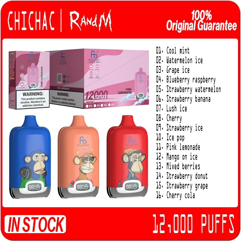 Fumot Puff 12K RandM Digital Box 12000 Puffs Disposable Vape With ...