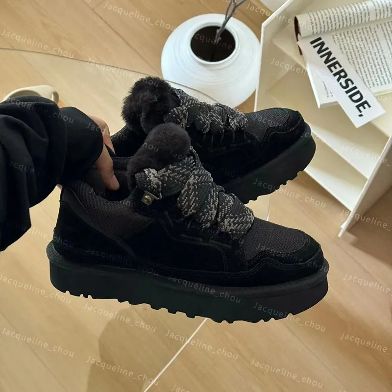 Comfortable Women's Low Mel Fur Animal Snow Boots With Platform, Suede ...