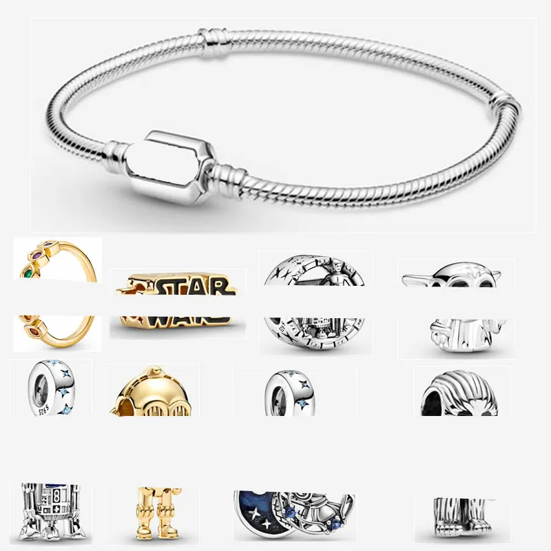 DHgate.com:925 Sterling Silver Robot Charm Bracelet with Cubic Zirconia ...