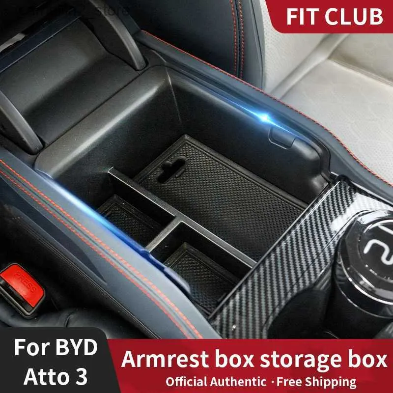 DHgate.com:BYD Atto 3 Car Organizer, Flocking Storage Box, Central ...