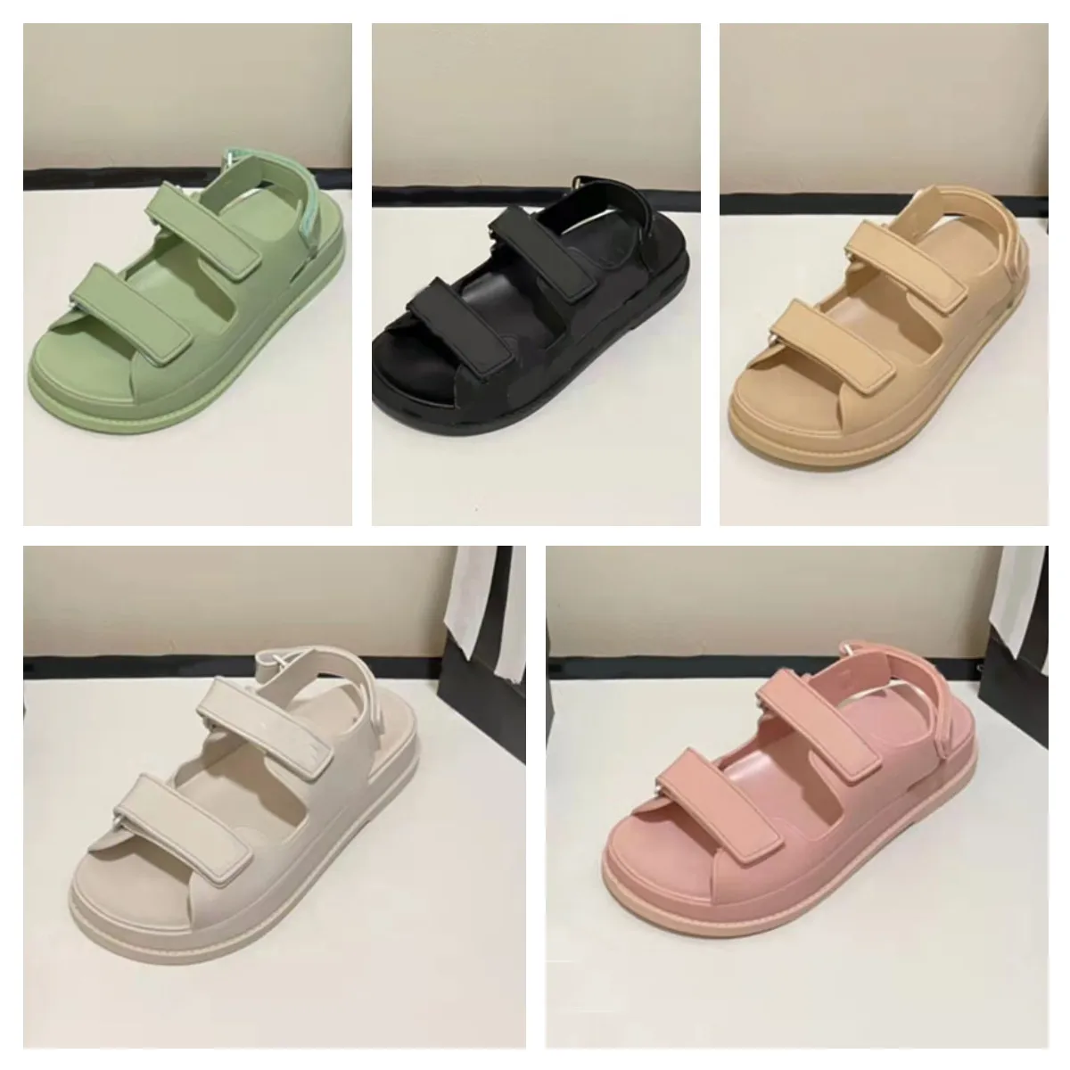 White Black Womans Sandals Designer Leather Mules Slides Strap Flats ...