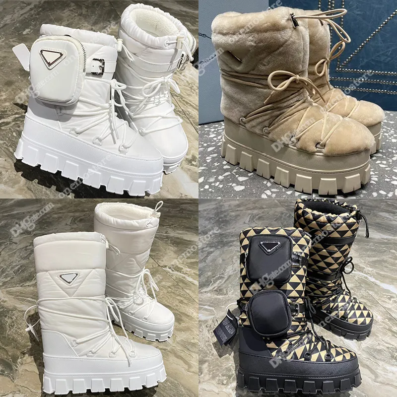 Designer Winter Boots Womens Nylon Wadatweed Apres Snow Boots Thick ...