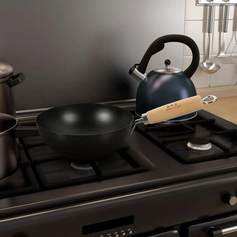 Nonstick Frying Pan Wok - Small Round Bottom, Induction Hob Compatible ...