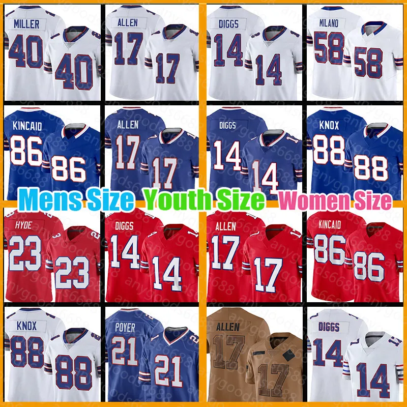Stefon Diggs Josh Allen Buffalos Football Jersey Billes Dawson Knox ...
