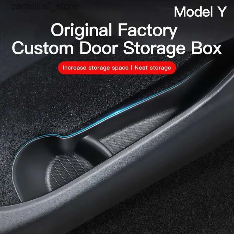 DHgate.com:Custom-Fit Tesla Model Y TPE Door Armrest Tray Organizer ...
