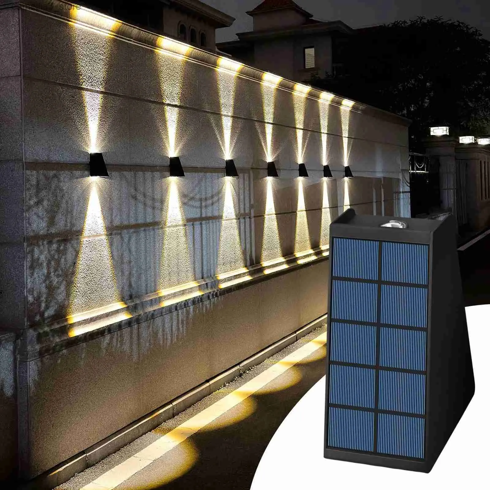 DHgate.com:Solar-Powered Up-Down Wall Lights: Aluminum Outdoor Building ...