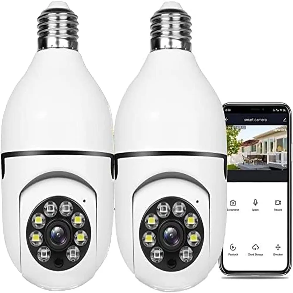 1080P WiFi Light Bulb Camera 360° Panoramic Wireless E27 Security IP ...