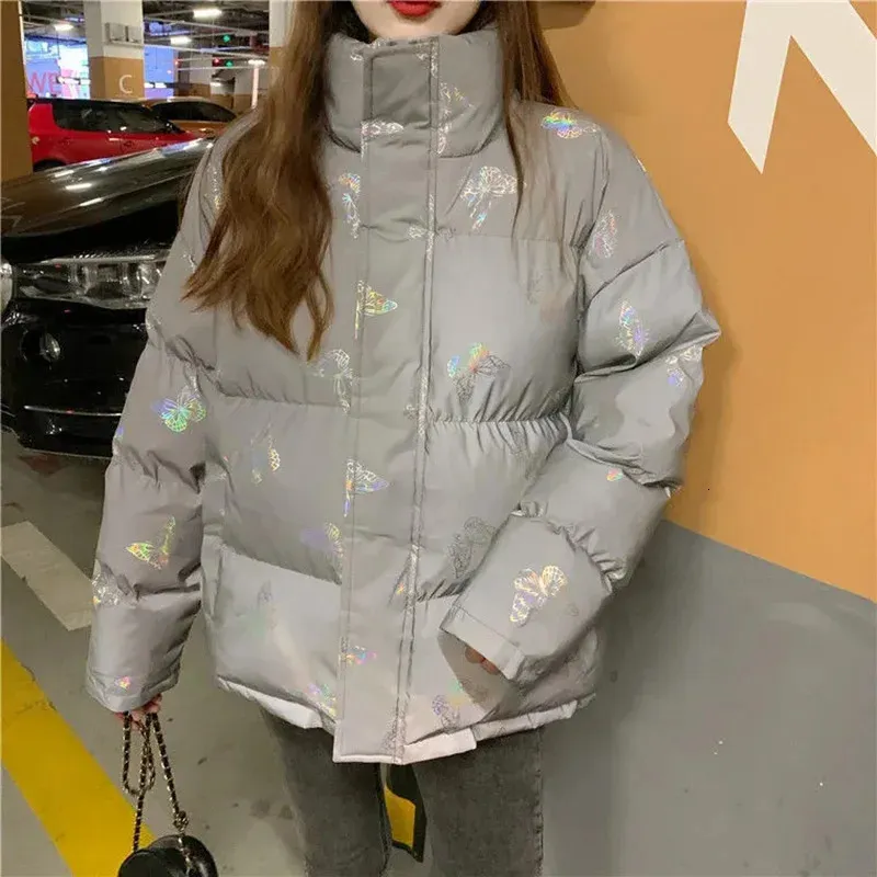 Women's Winter Parka: Reflective Padded Coat, Luminous Jacket, Thick ...