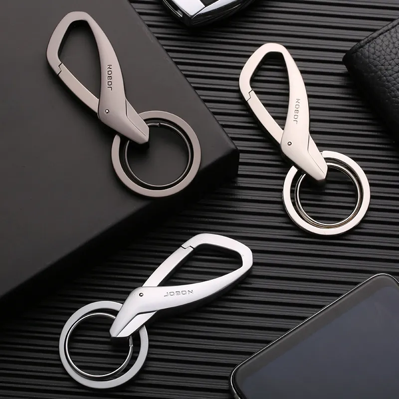 Keychains Lanyards: Simple and Creative Car Key Waist Double-Ring Metal ...