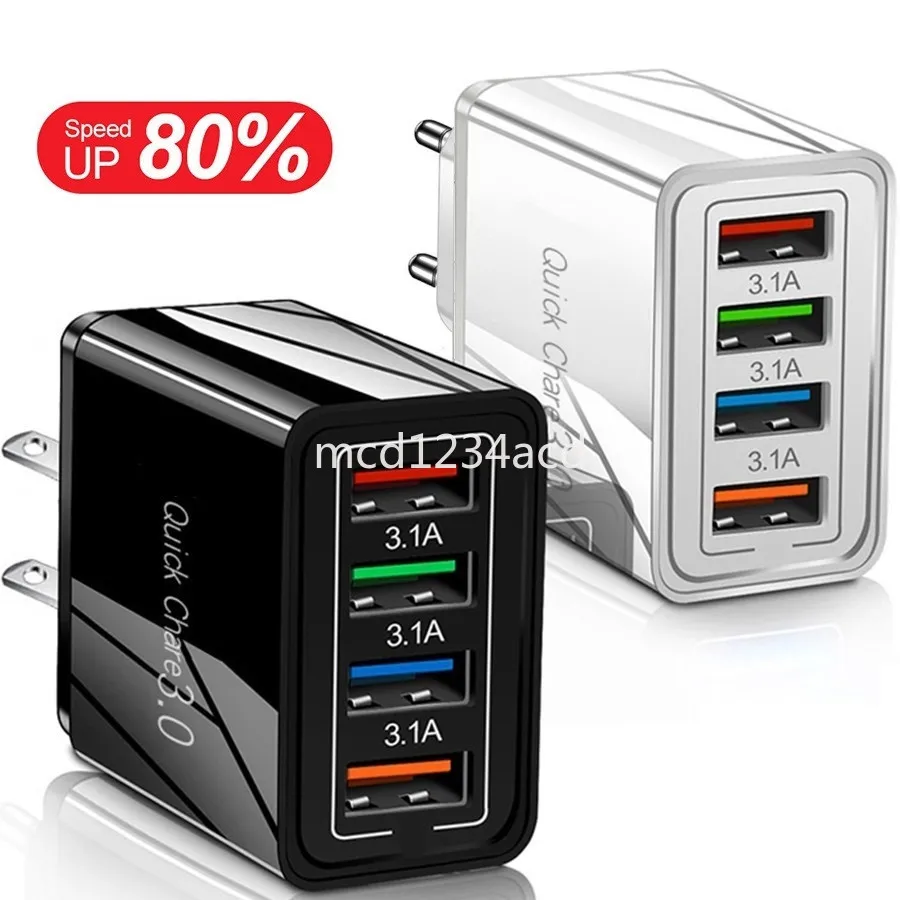 DHgate.com:[2024] 4-Port USB Charger, 3.1A USB Fast Charging Wall Plug ...