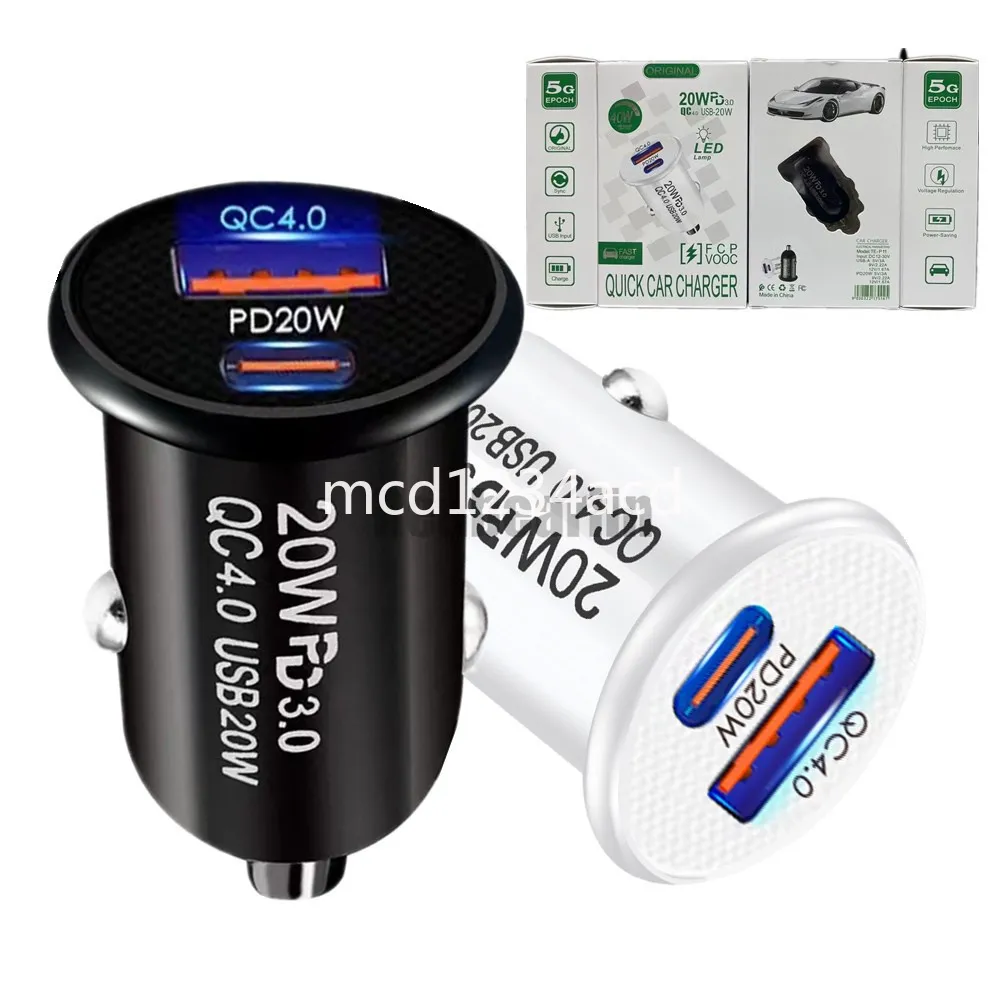 Fast Car Charger USB C Dual Port 20W, Quick Charge Power Adapter For ...